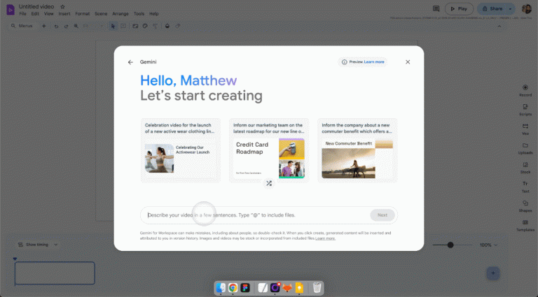 [Drive] Google Vids의 'Help me create' 기능, Google Slides 지원 추가 - Google ...